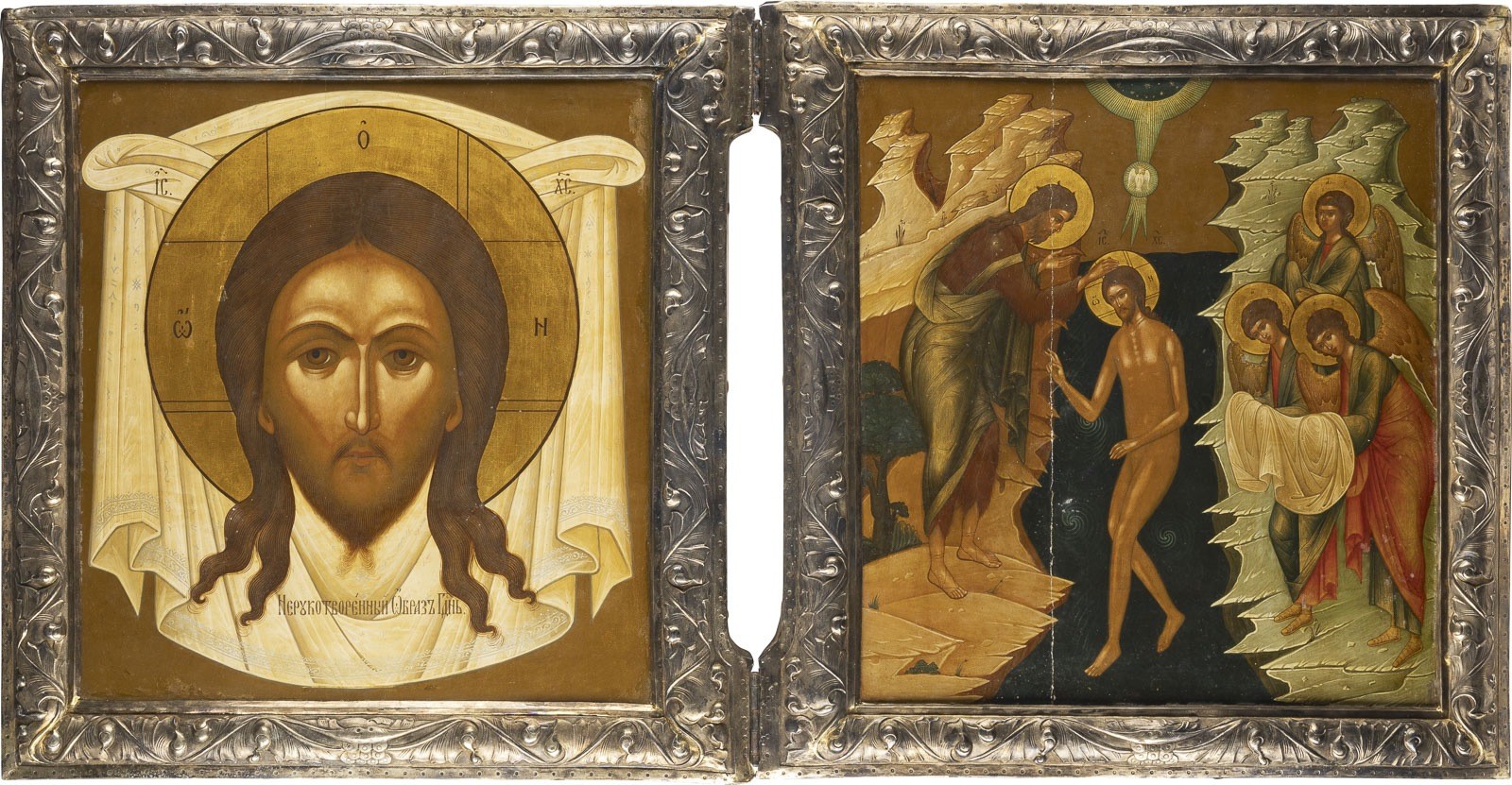 138: ART & ICONS FROM THE ORTHODOX WORLD | MONUMENTALES DIPTYCHON MIT DEM MANDYLION UND DER ...